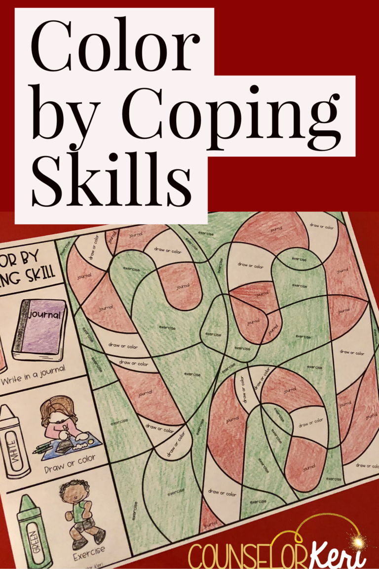 Color By Coping Skills Christmas Holiday Activity Elementary School ...