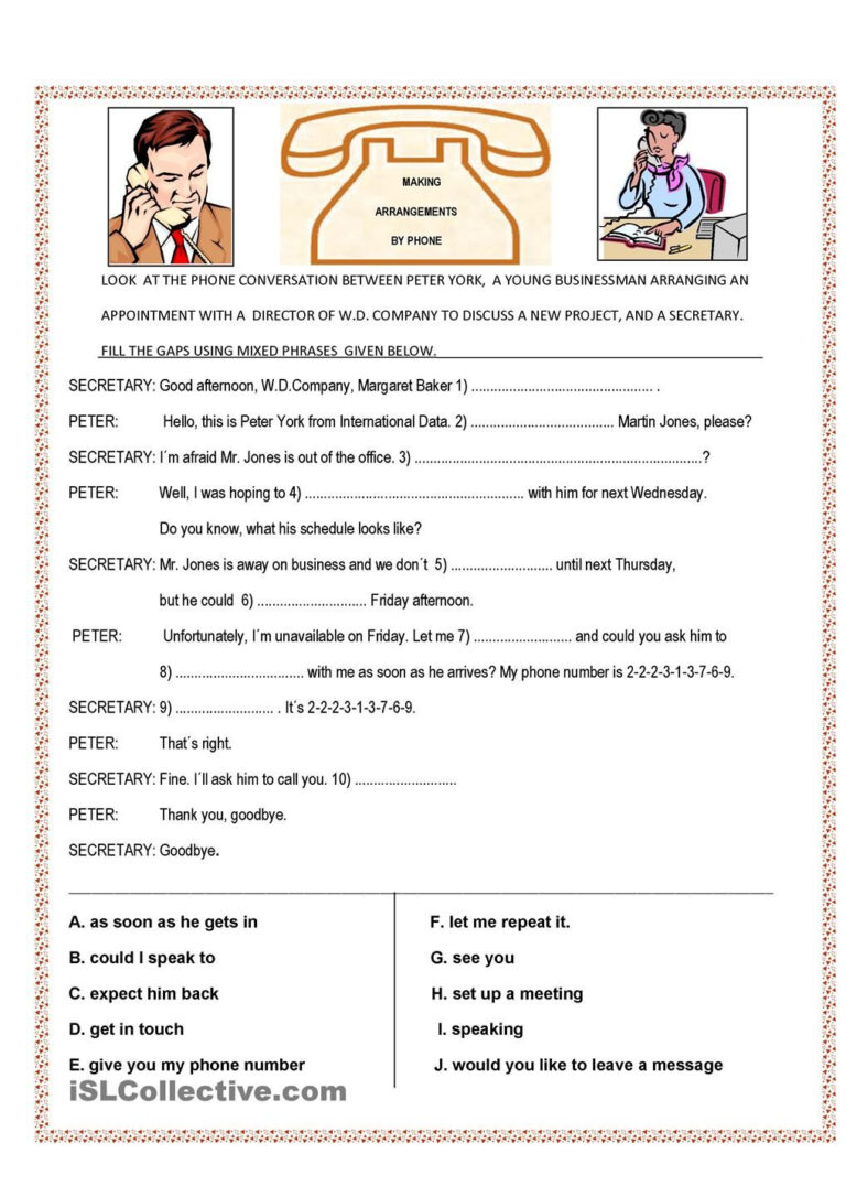 Phone Conversation Worksheets Free Family Tree Worksheet Worksheets ...
