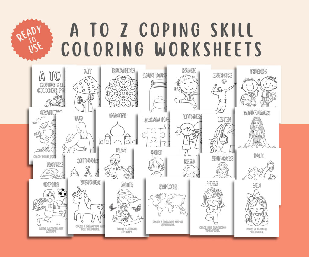 A To Z Coping Skills Worksheet | Coping Skills Worksheets