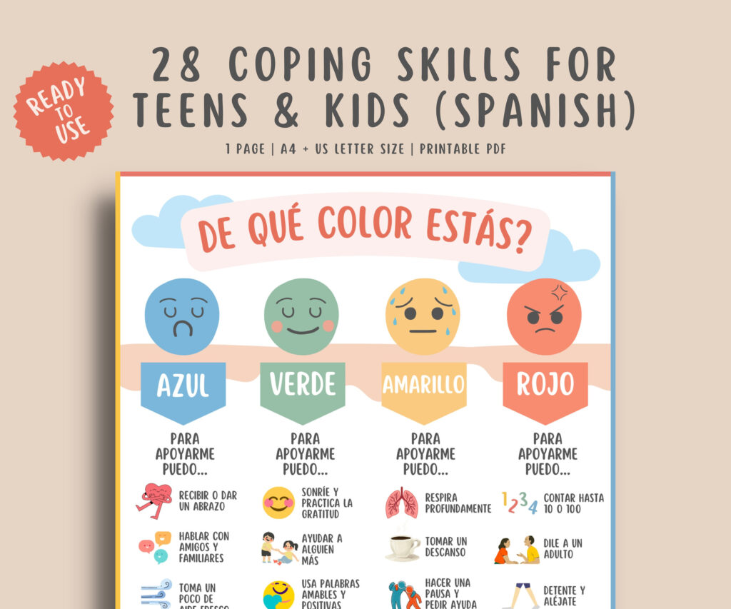 Coping Skills In Spanish Worksheets | Coping Skills Worksheets